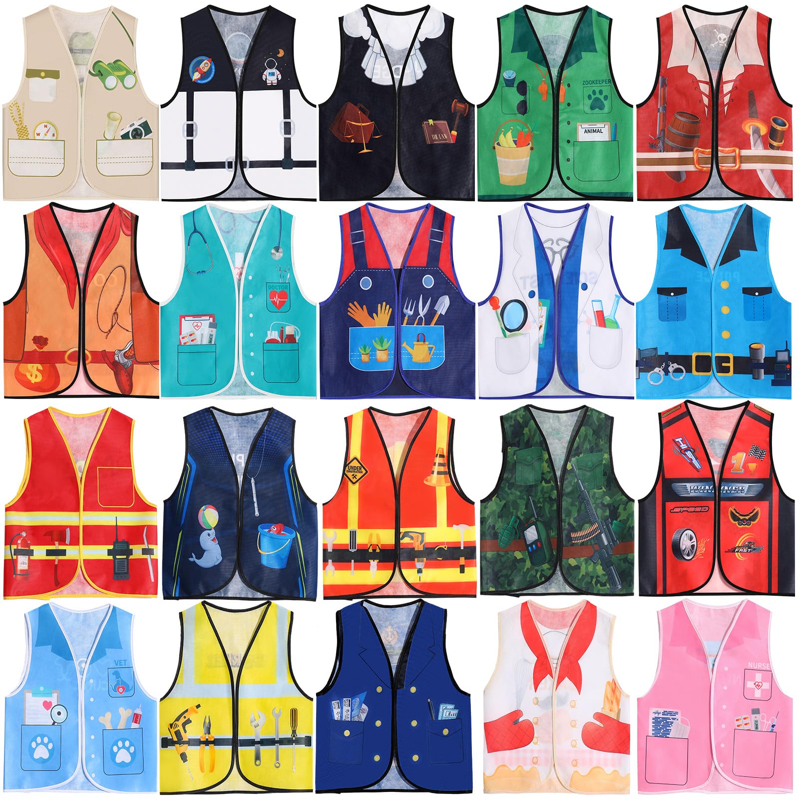 Mua 20 PCS Kids Community Helper Dress Up Vest Career Costumes Role ...