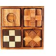Amazon.com: BSIRI Wooden Puzzle Box Set (4 Games) - Challenging Brain ...