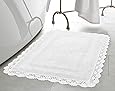 Amazon.com: Laura Ashley Crochet Cotton 17x24 in. Bath Rug, White ...