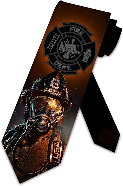 Amazon.com: Firefighter Ties Mens Fire Man Tie Fire Rescue Necktie by ...