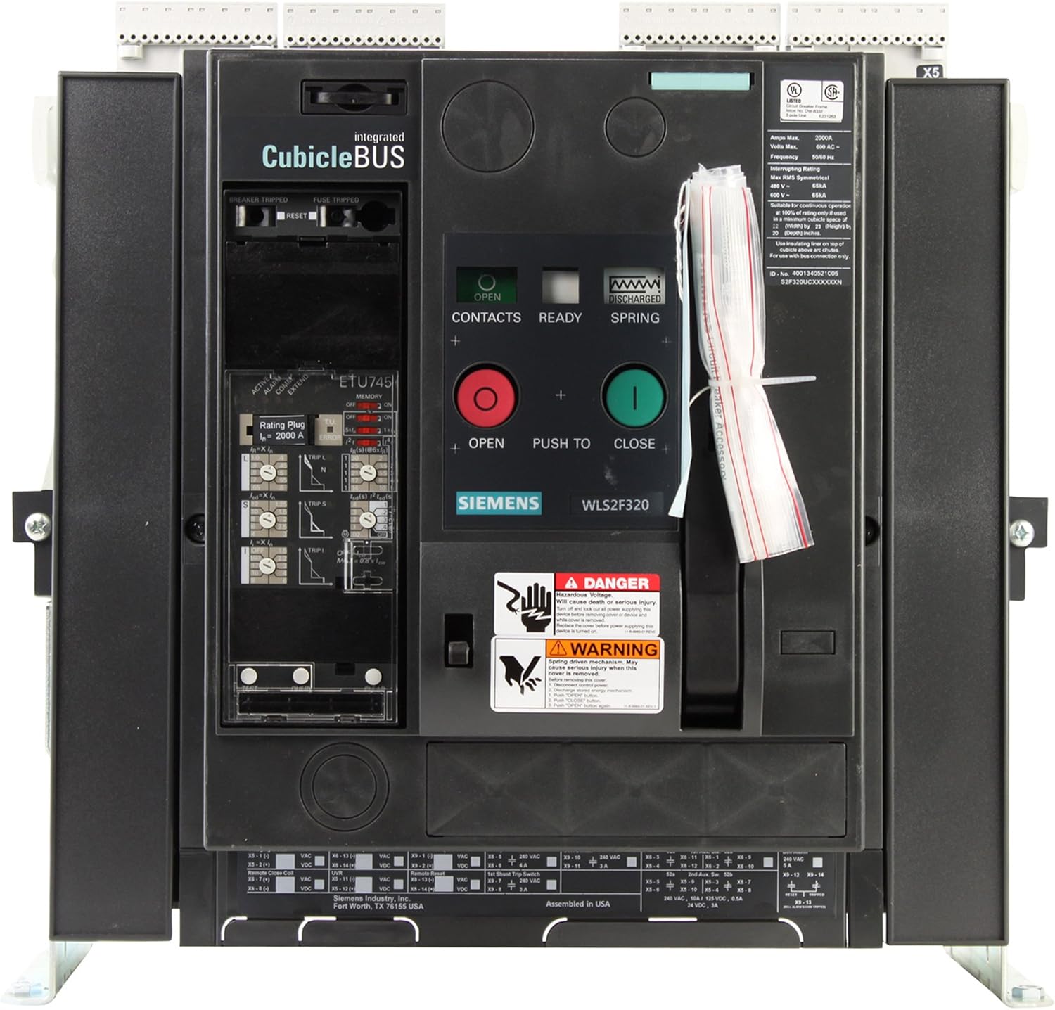 Siemens WLS2F320 ETU745 Cubicle Bus 3WL Air Circuit Breaker 600Vac ...