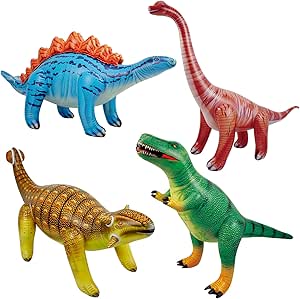 Amazon.com: 4Pack Jurassic Inflatable Dinosaur Party Pupplies Birthday ...