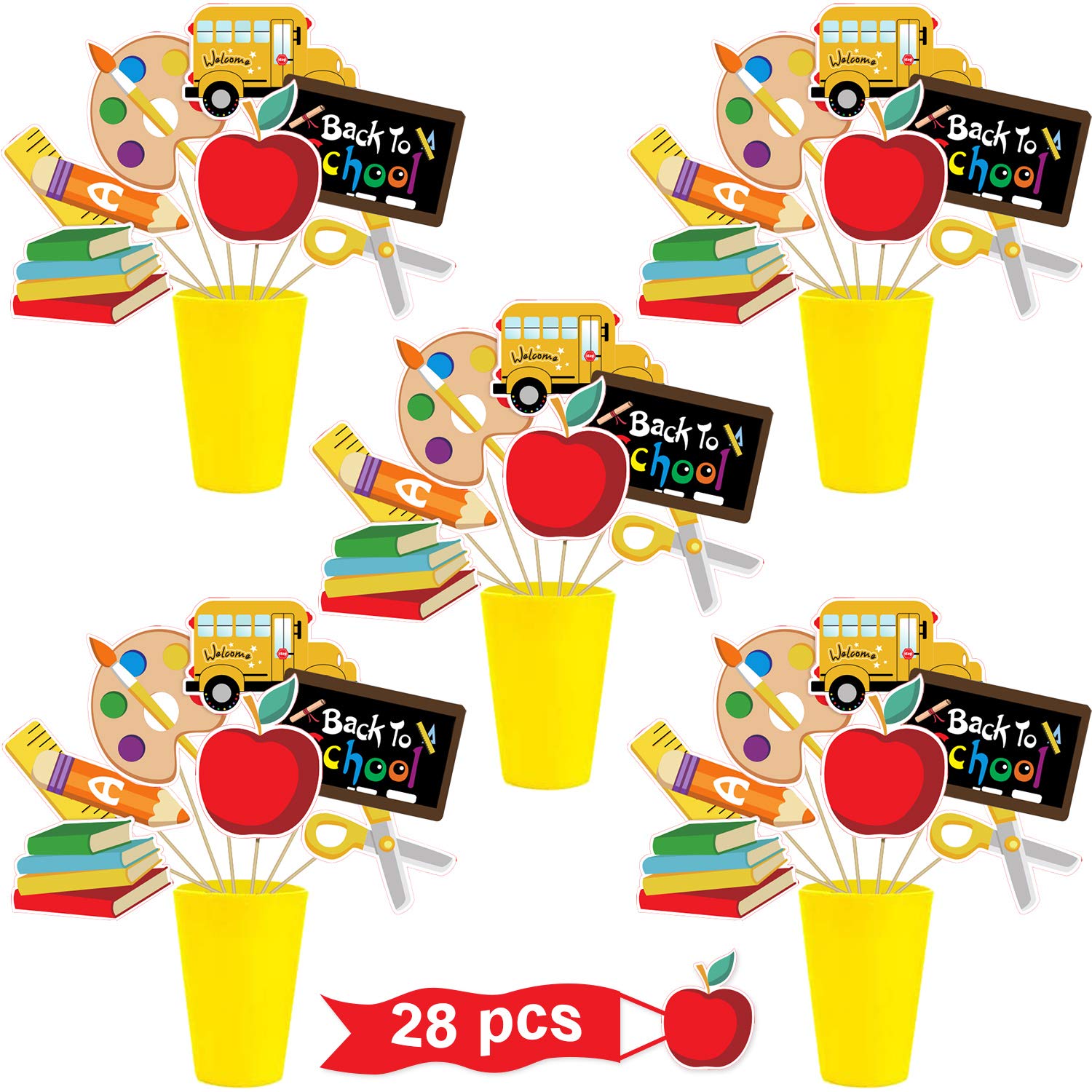 Buy 28 Pieces Back To School Decorations Table Toppers First Day Of buy-28-pieces-back-to-school-decorations-table-toppers-first-day-of