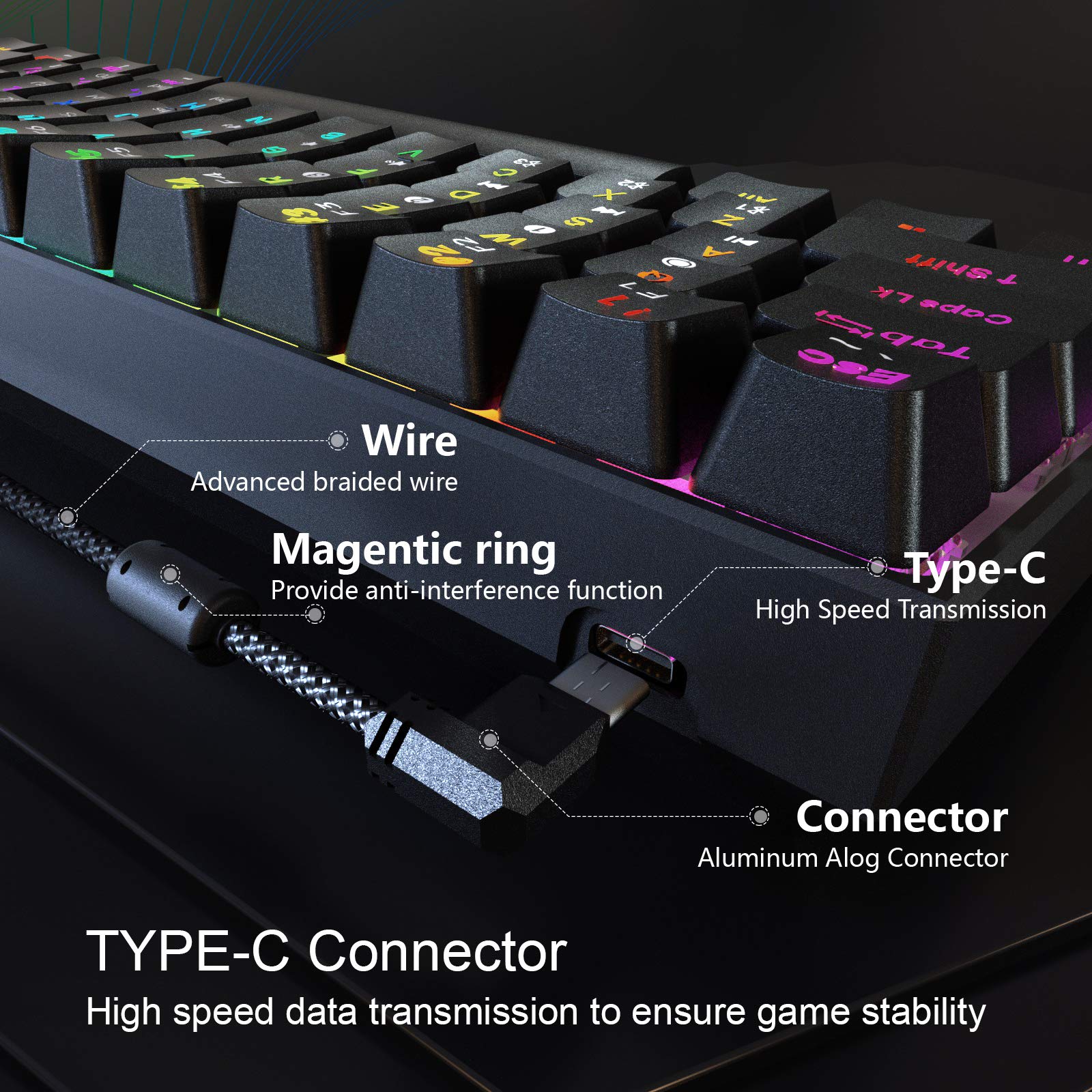 Dierya DK61 Pro Bluetooth 5.1 Mechanical Gaming Keyboard 60% Wireless ...