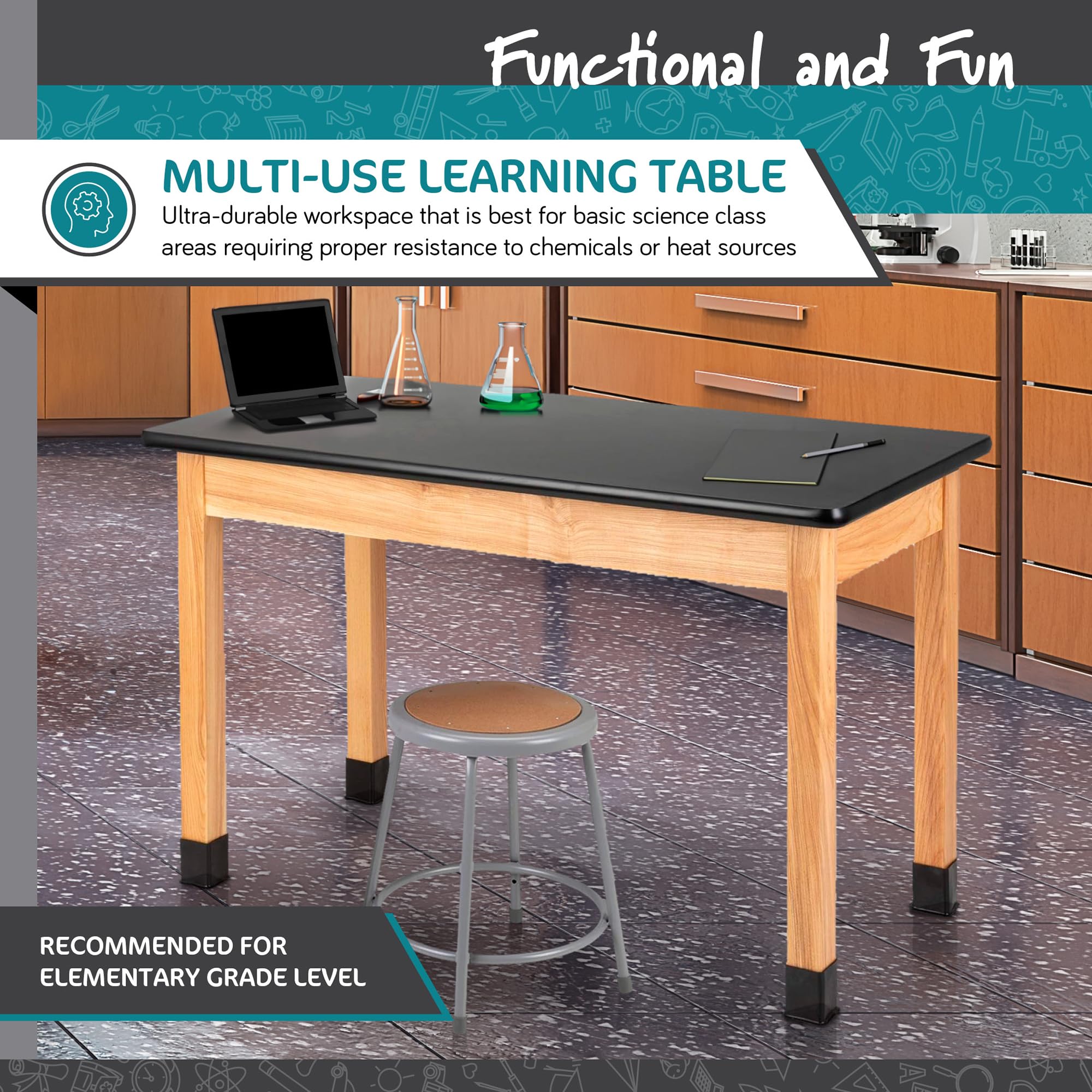 Learniture Heavy-Duty School Science Lab Table With High-Pressure ...