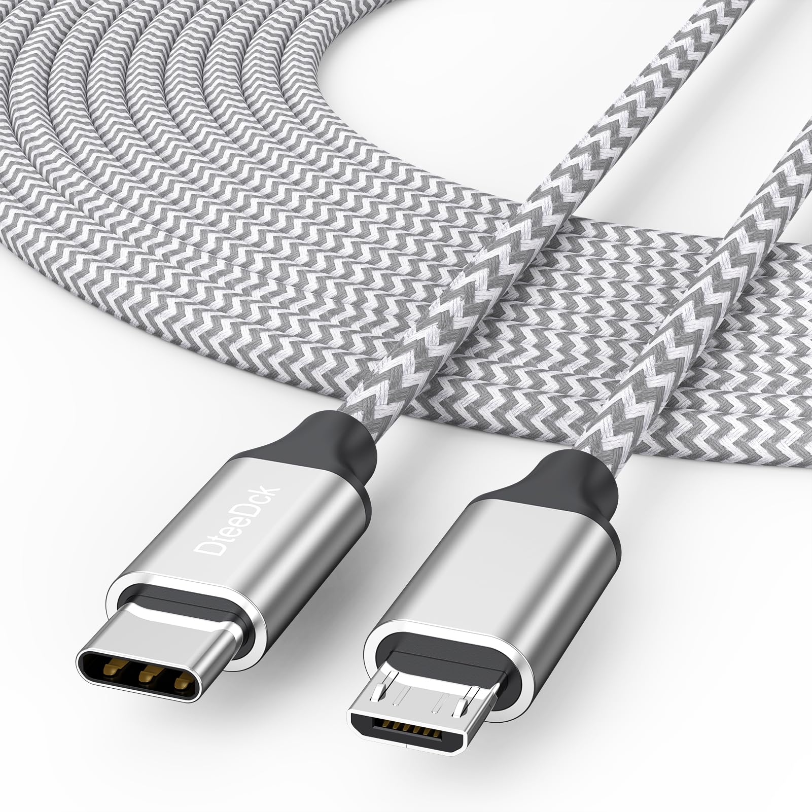 DteeDck USB C to Micro USB Cable 15 ft, Micro USB Type C Cable Braided ...