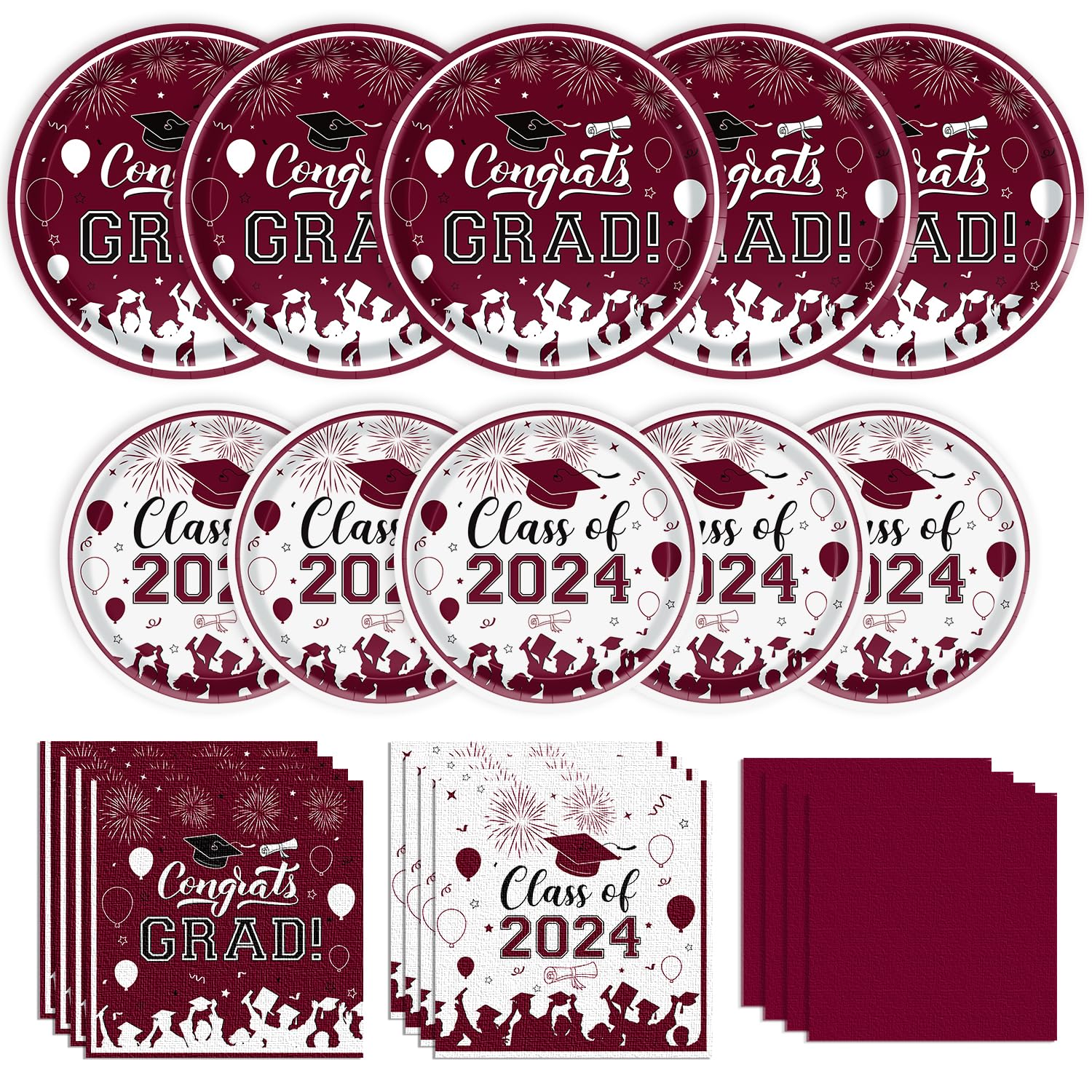 XIENBLOC Graduation Party Decorations Class of 2024 Plates Napkins ...