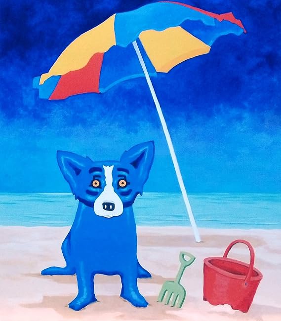 George Rodrigue - Blue Dog - Looking for a Beach House: Amazon.co.uk ...