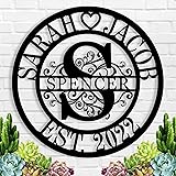 Amazon.com: Custom Metal Signs | Metal Name Sign | Metal Wall Art | Split Letter Monogram Wall ...