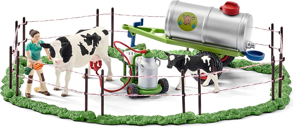 Schleich - Farm World, Set de Vacas, Incluye Vaca Holstein, Ternero ...