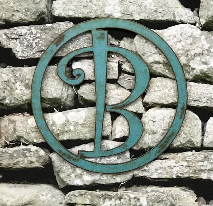 Amazon.com: Encircled Metal Letter B - Wall Art Home Decor - Handmade ...