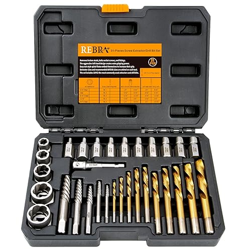 Screw Extractor Set, 37# Cr-Mo & 6542 HSS Steel Cobalt Left-Hand Drill ...