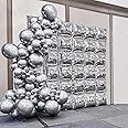 Amazon.com: Orgnafey Chrome Silver Square Foil Balloon Wall Tunnel Arch ...
