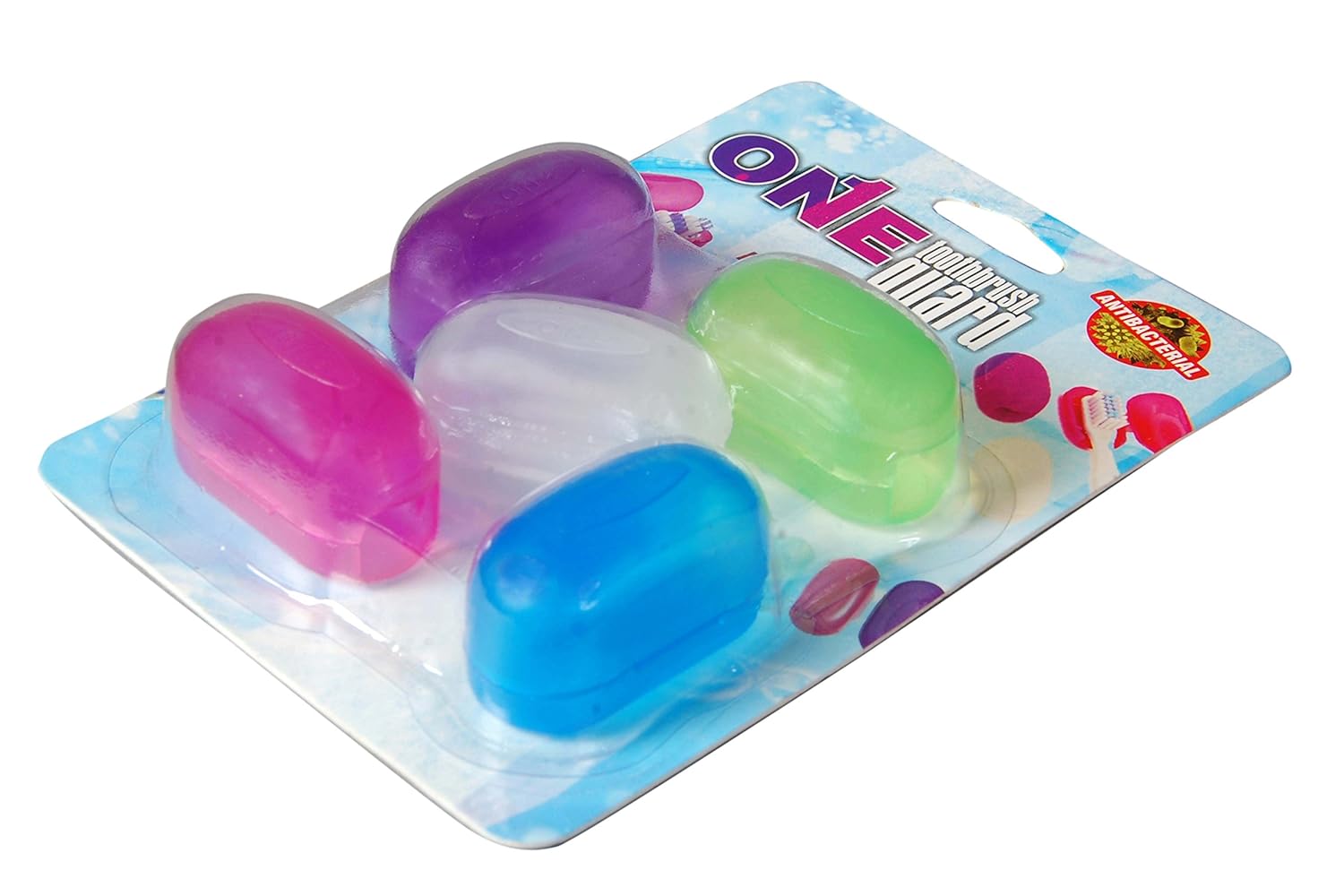 One 5 Piece Anti Bacterial Plastic Toothbrush Guard Family Pack ...