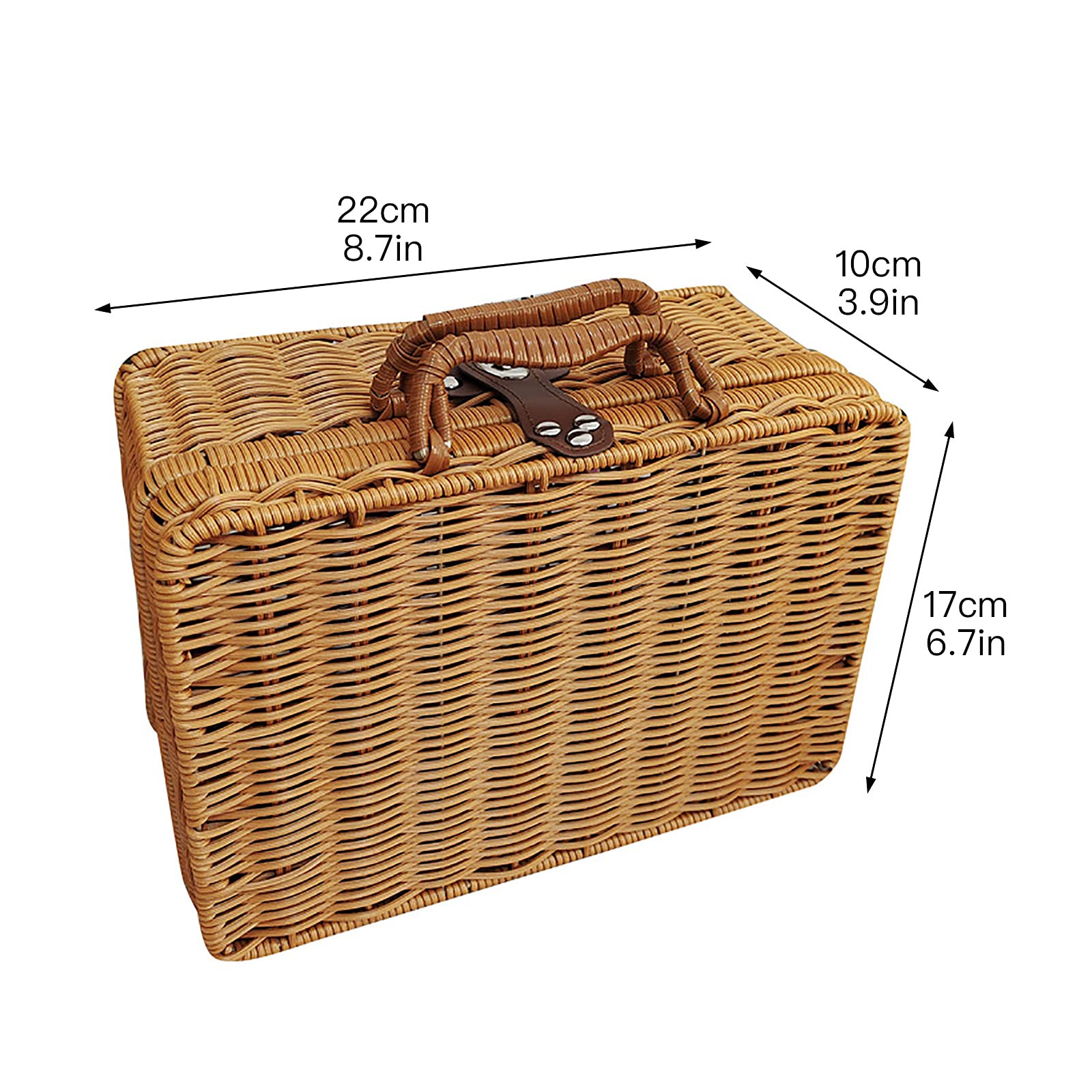 Mua WYI Retro Plastic Wicker Suitcase, Rattan Suitcase Box with Leather ...