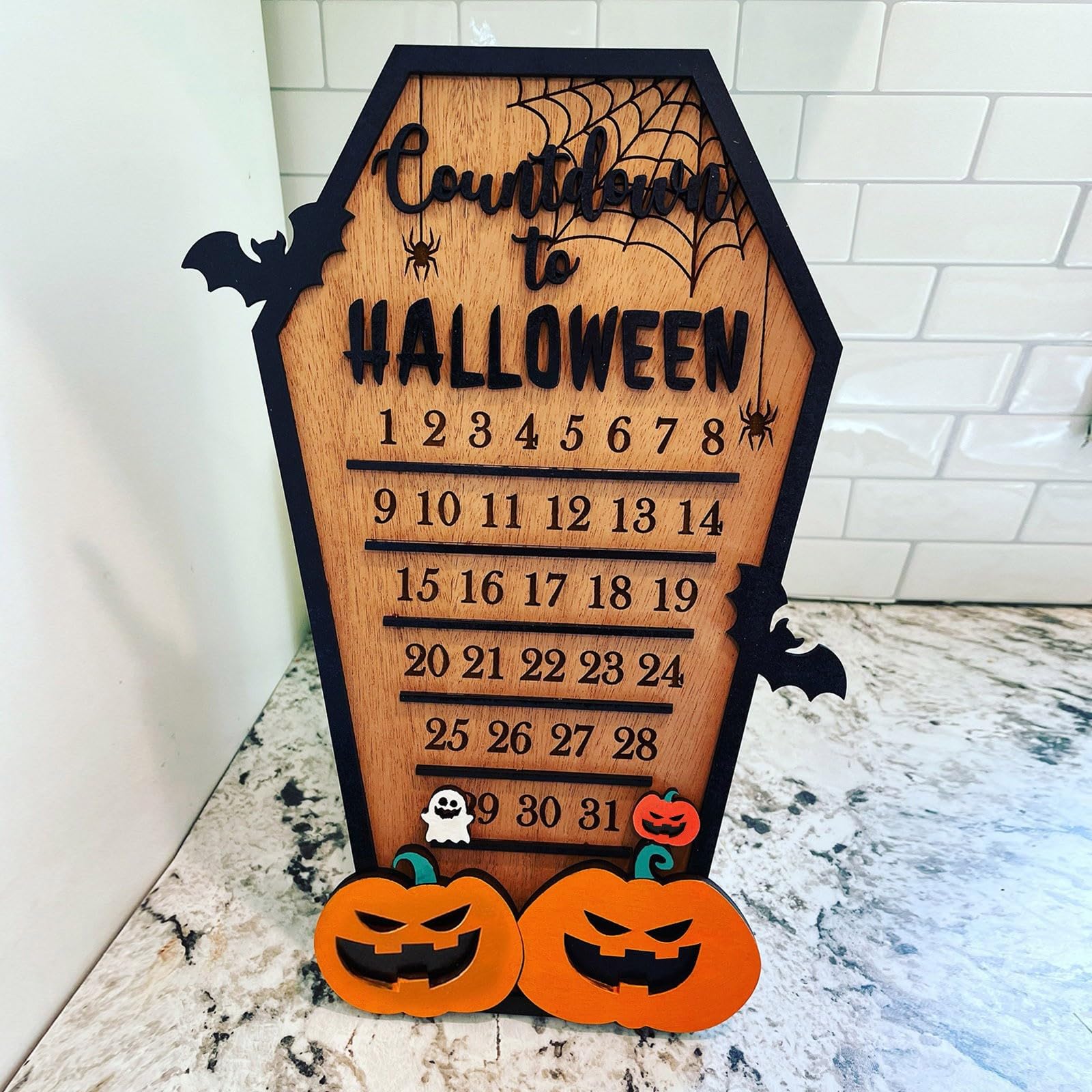 Halloween Advent Countdown Calendar Coffin Calendar DIY Moving Wooden ...