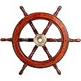 Amazon.com: Brainmart Premium Nautical Handcrafted Ship Wheel – Natural ...