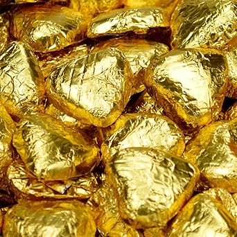 Gold Chocolate Foil Wrapped Hearts 50 Pcs (280g) - From Sweet Factore ...