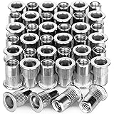 iExcell 50 Pcs 1/4-20UNC Stainless Steel 304 Flat Head UNC Rivet Nuts ...