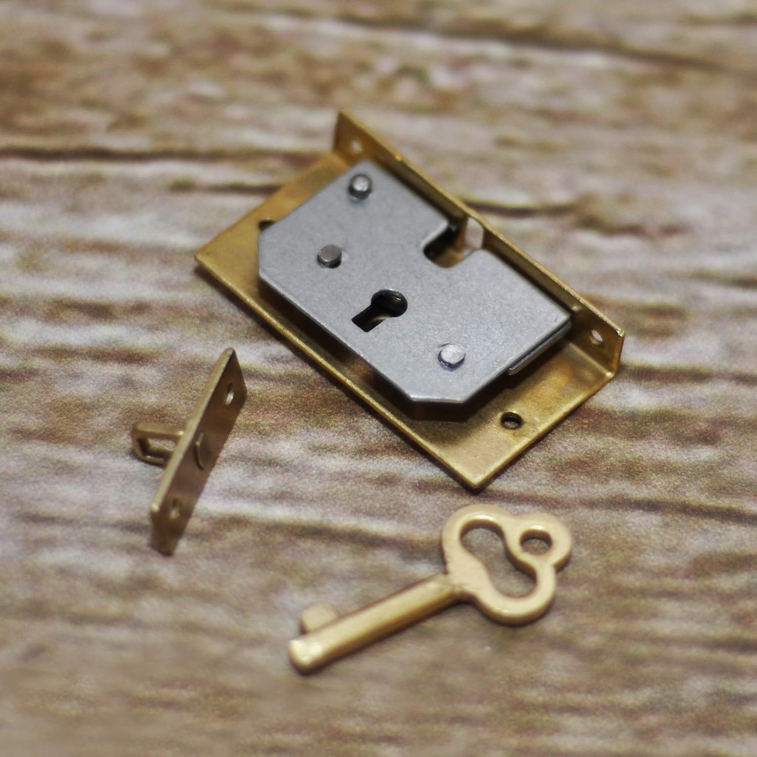 Creative Deco Gold Lock With Key | Brass Box + Trunk Lock + Key | 40 x ...