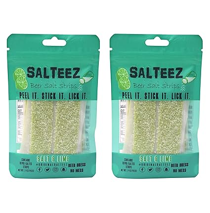 Salteez Beer Salt Strips: Real Salt & Lime Flavor Strips That Stick to ...