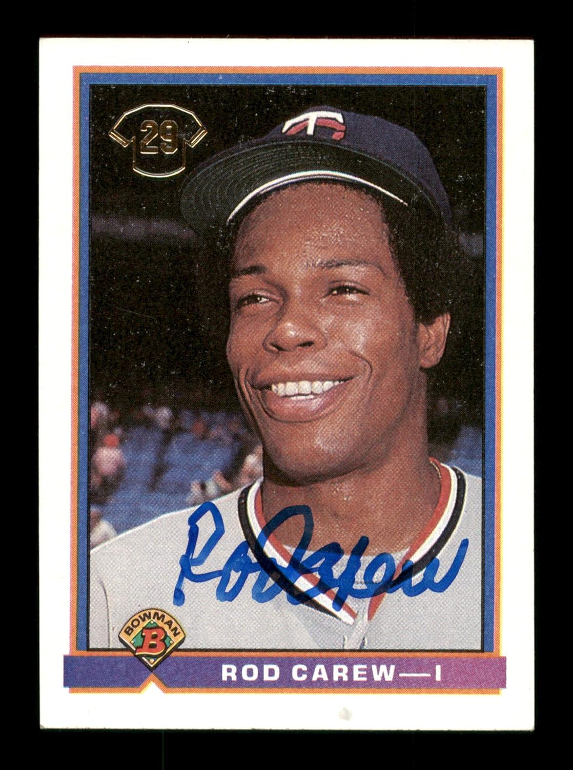 Rod Carew Autographed 1991 Bowman Card #1 Minnesota Twins SKU #186727 ...