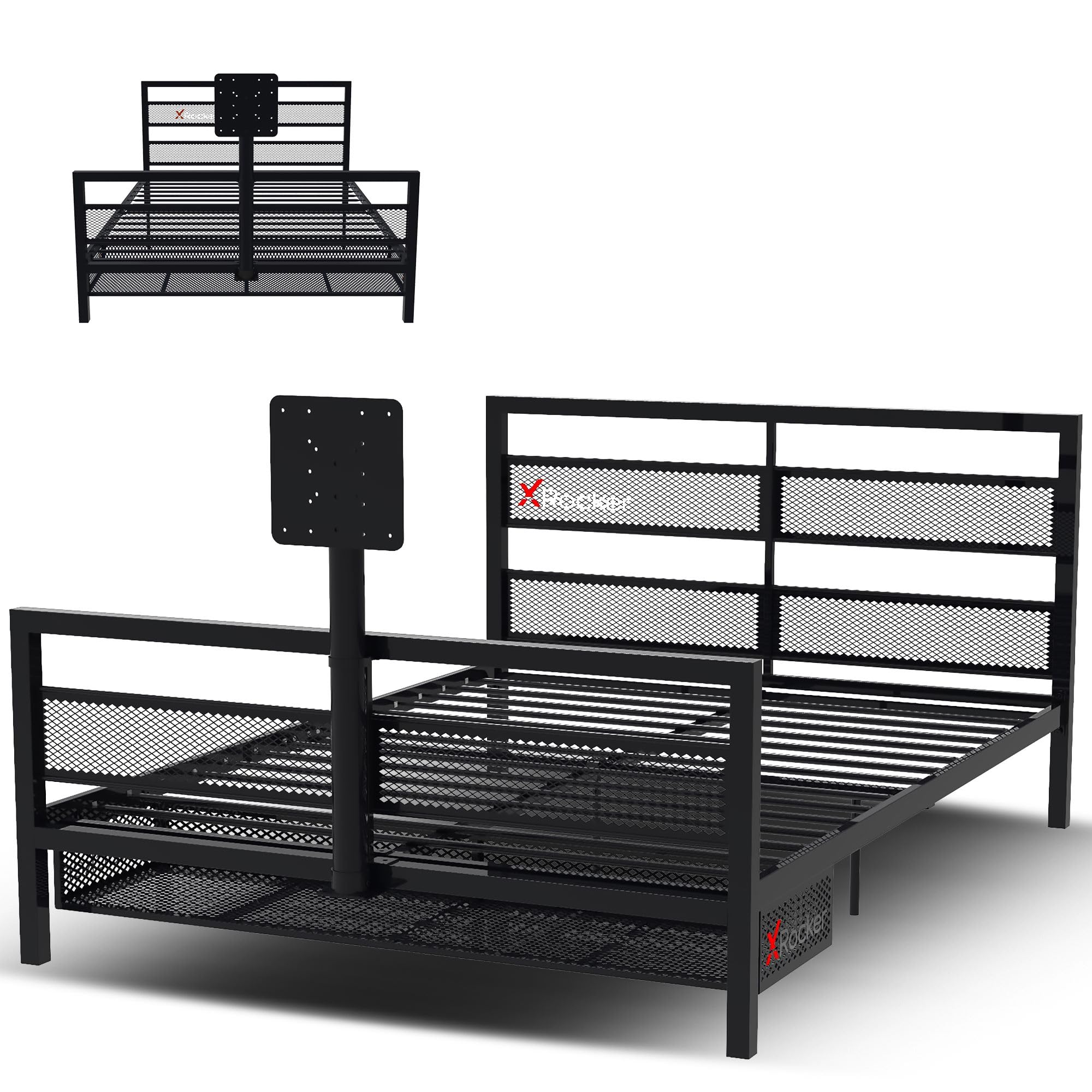 X Rocker Basecamp Full Size Gaming Bed, Rotating TV Mount with Vented ...