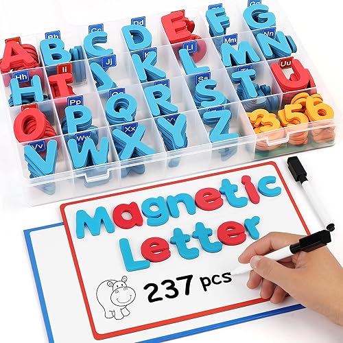 LotFancy Magnetic Letters 237 Pcs, Alphabet Magnets Kit with 2 Magnet ...