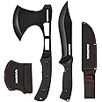 Amazon.com : WORKPRO Hunting Knife and Hatchet Axe Combo Set - Full ...