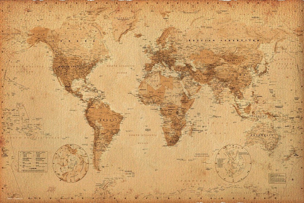 Brown Print - would this make it all too much brown? | Framed world map ...