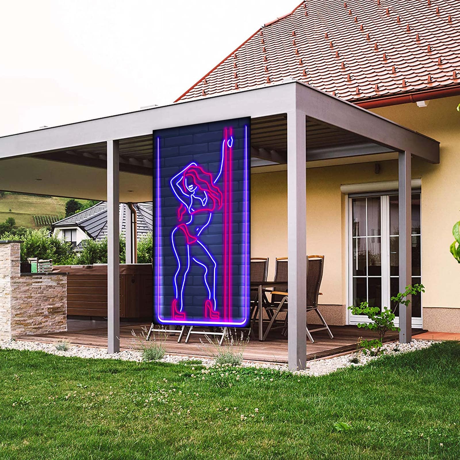 Mua Neon Pole Dance Hot Sexy Girl Banner Backdrop Pole Dancing Theme ...