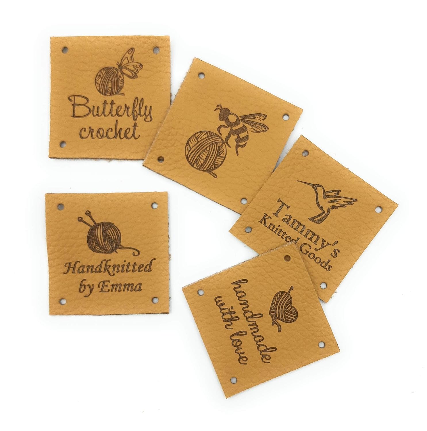 Knitting Labels Custom Leather Labels Set Of 25 Clothing Labels Crochet 