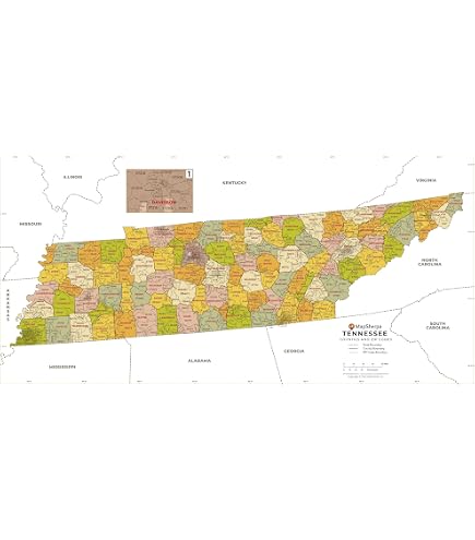 Tennessee Border States Map With Counties