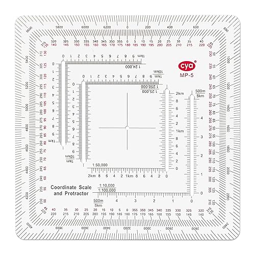 CYA Square Military Map Coordinate Scale Protractor Map for Land ...