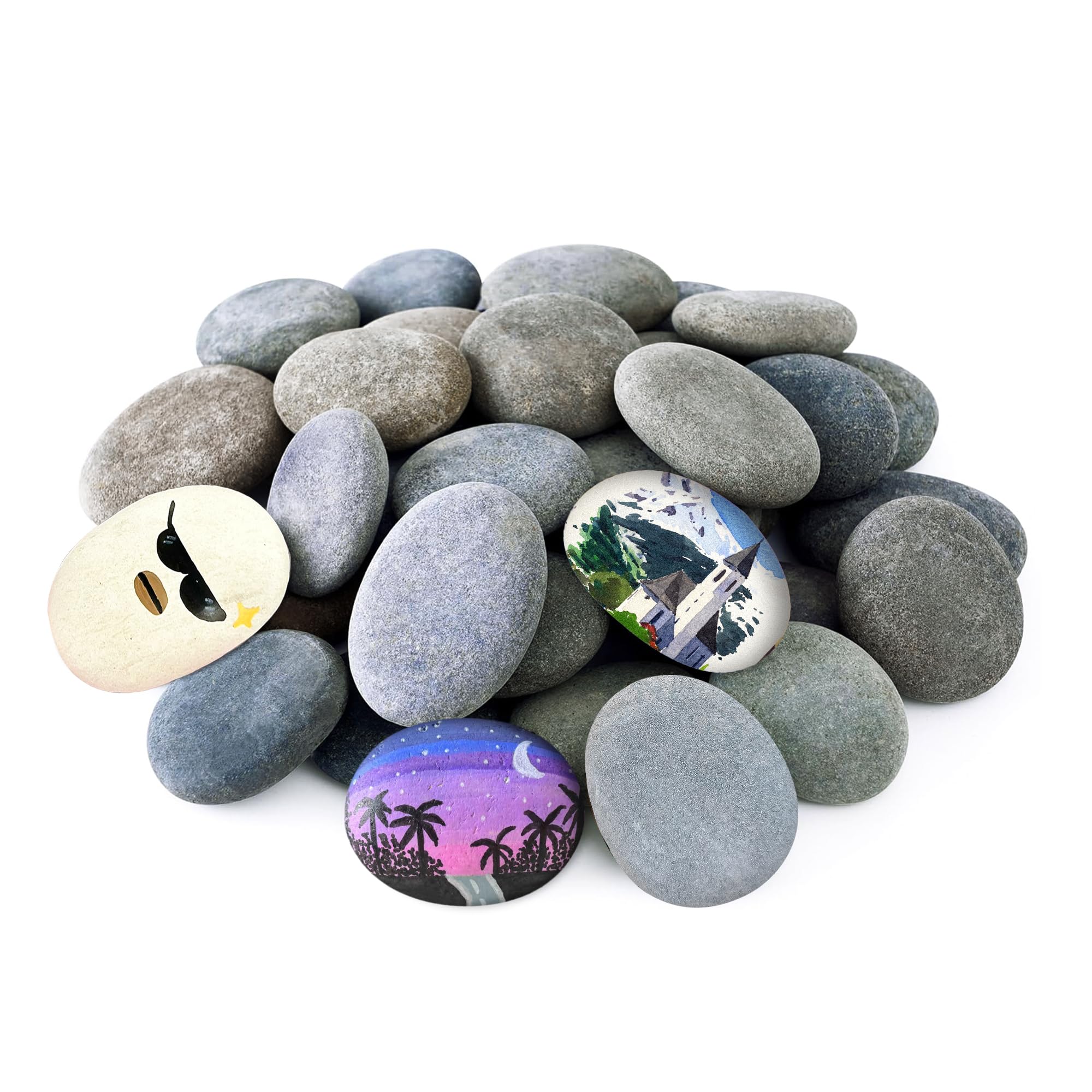 RITOLLO 26PCS Large Painting Rocks, Natural River Rocks, 2-3 Inches ...