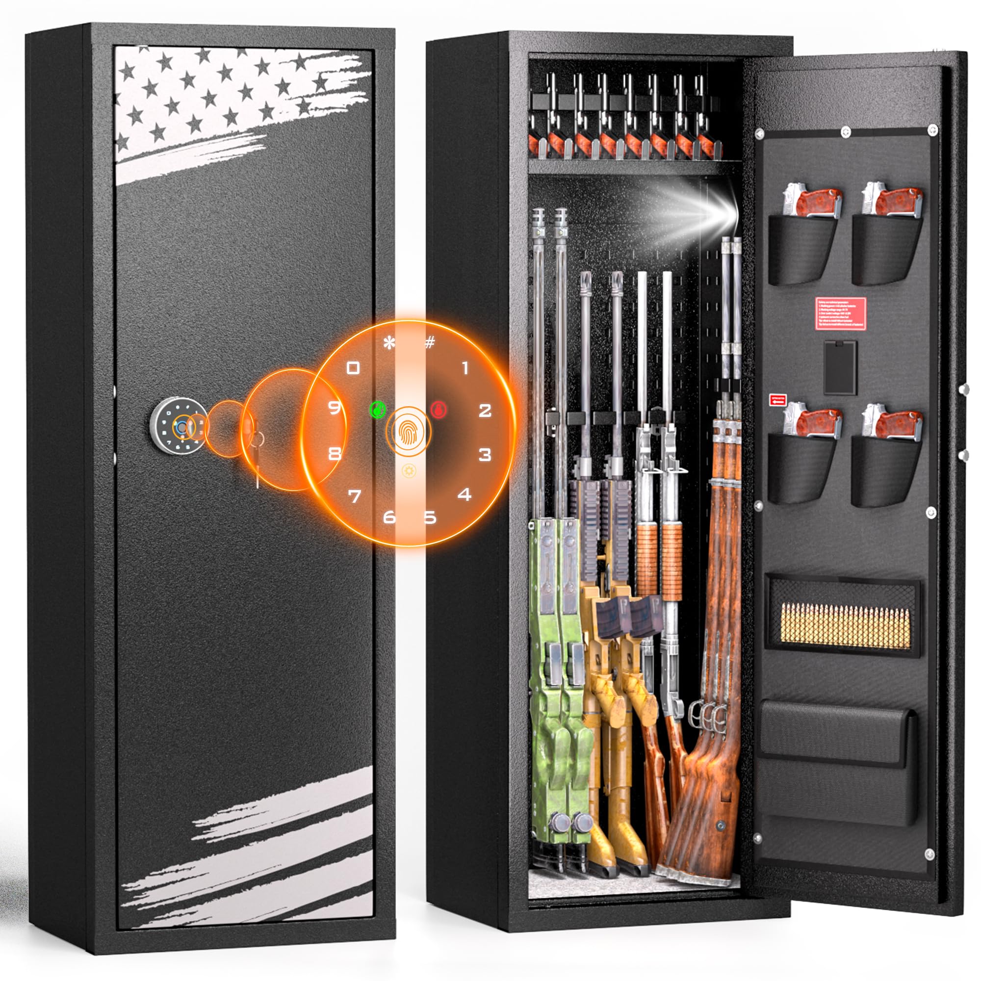 Superday 10-12 Rifle Safe with Fingerprint, Unassembled Gun Safes for ...