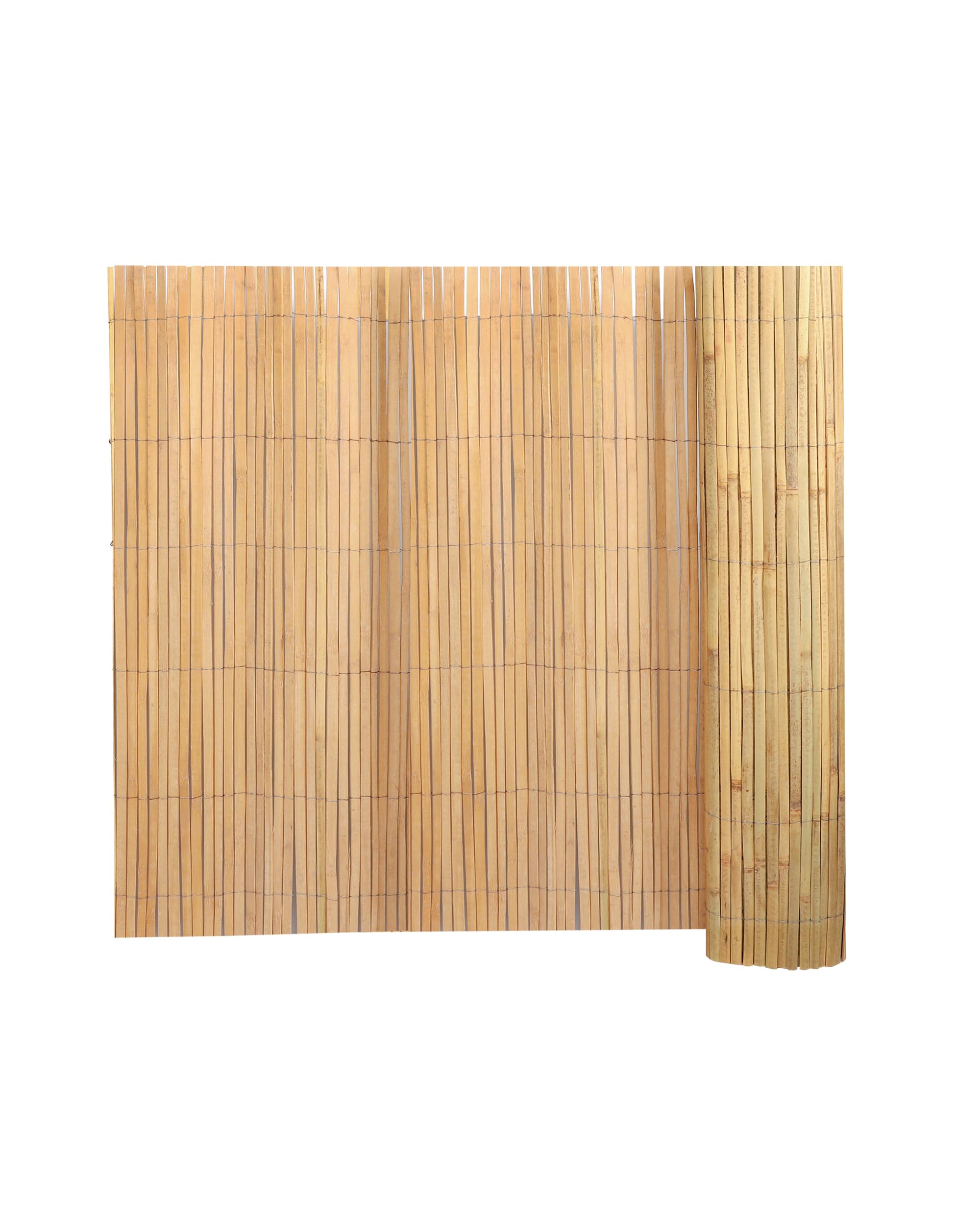 6.5ft x 13ft Bamboo Slat Screening Roll, Natural Bamboo Privacy Fence ...