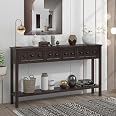 Amazon.com: Merax Solid Wood Entryway Console Table with 4 Storage ...