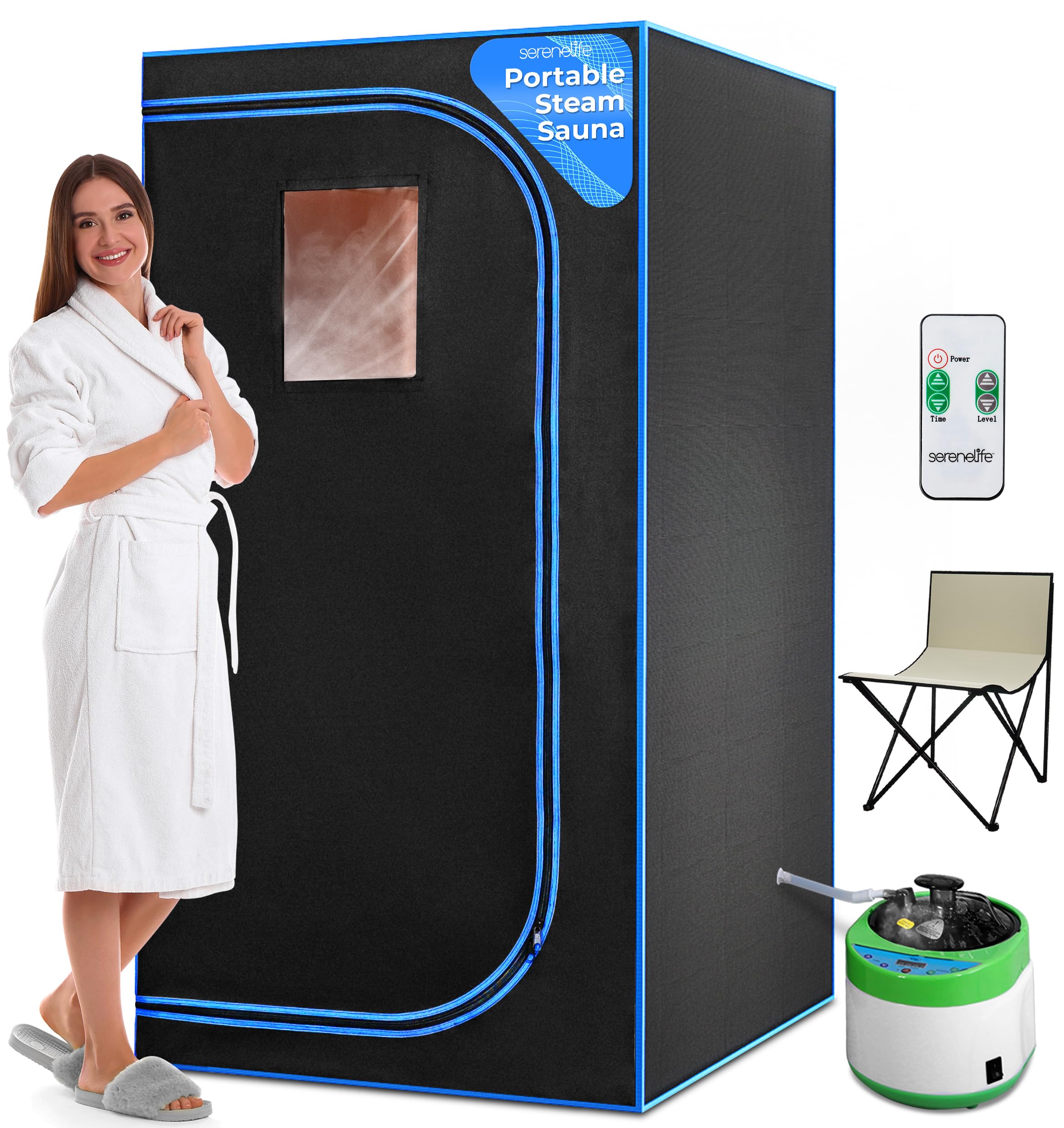 SereneLife Portable Sauna for Home, Steam Sauna Tent with 4L Steamer ...