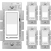 BESTTEN 10 Pack Dimmer Light Switch, Single Pole or 3-Way, Slide Dimmer ...