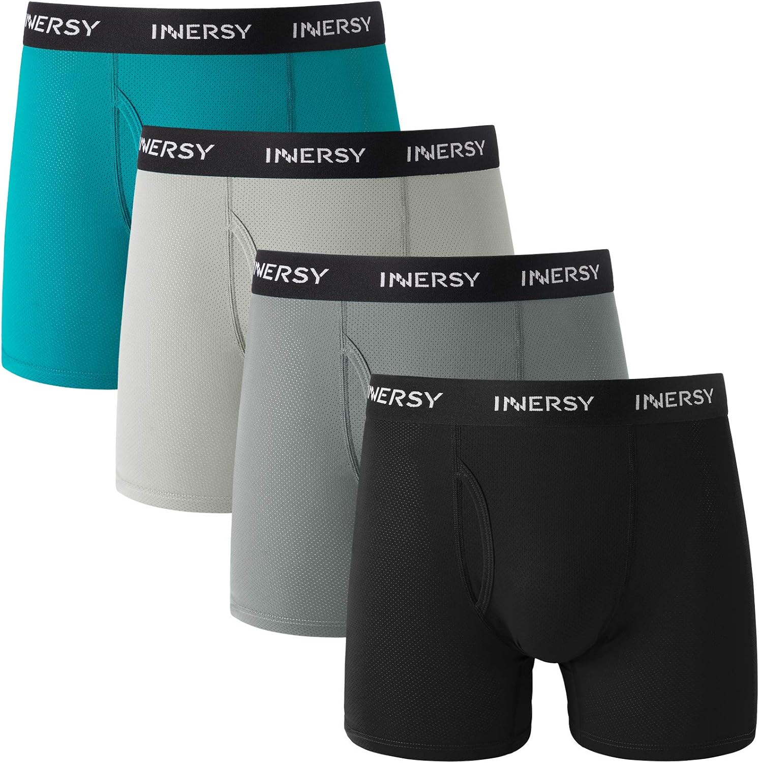 INNERSY Mens Boxer Shorts Multipack Open Fly Pants Underwear Breathable ...