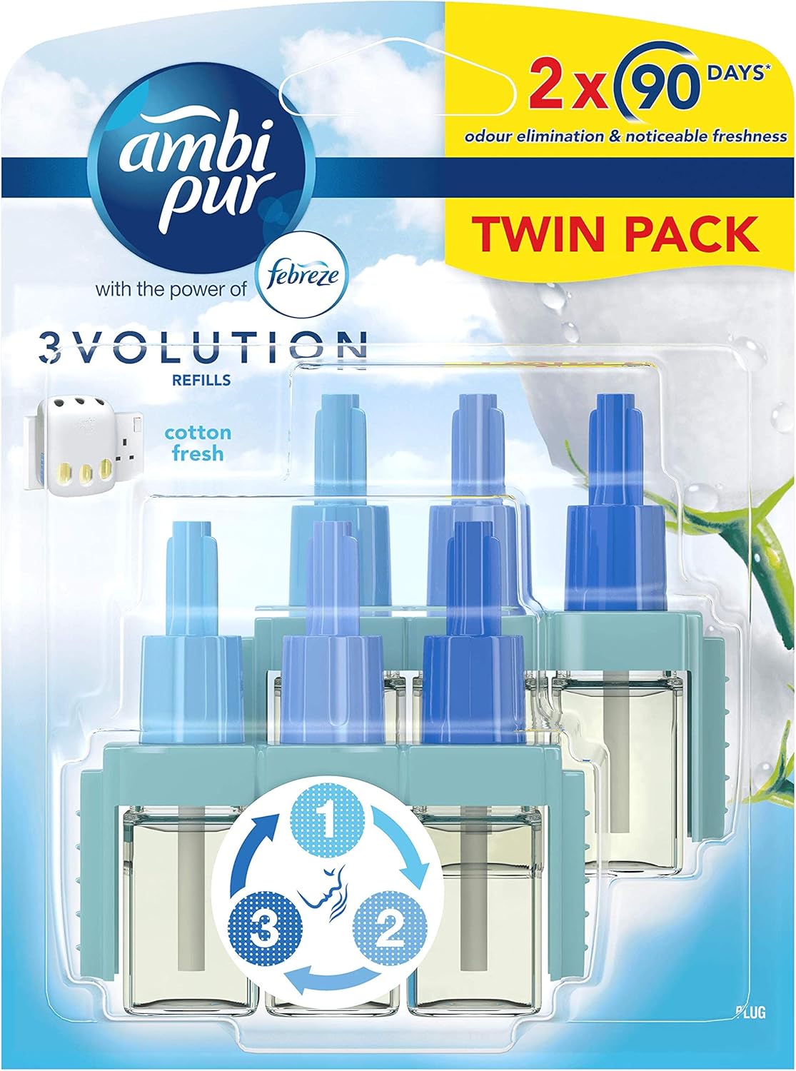 Febreze With Ambi Pur 3Volution Air Freshener Plug-In Refill Cotton ...