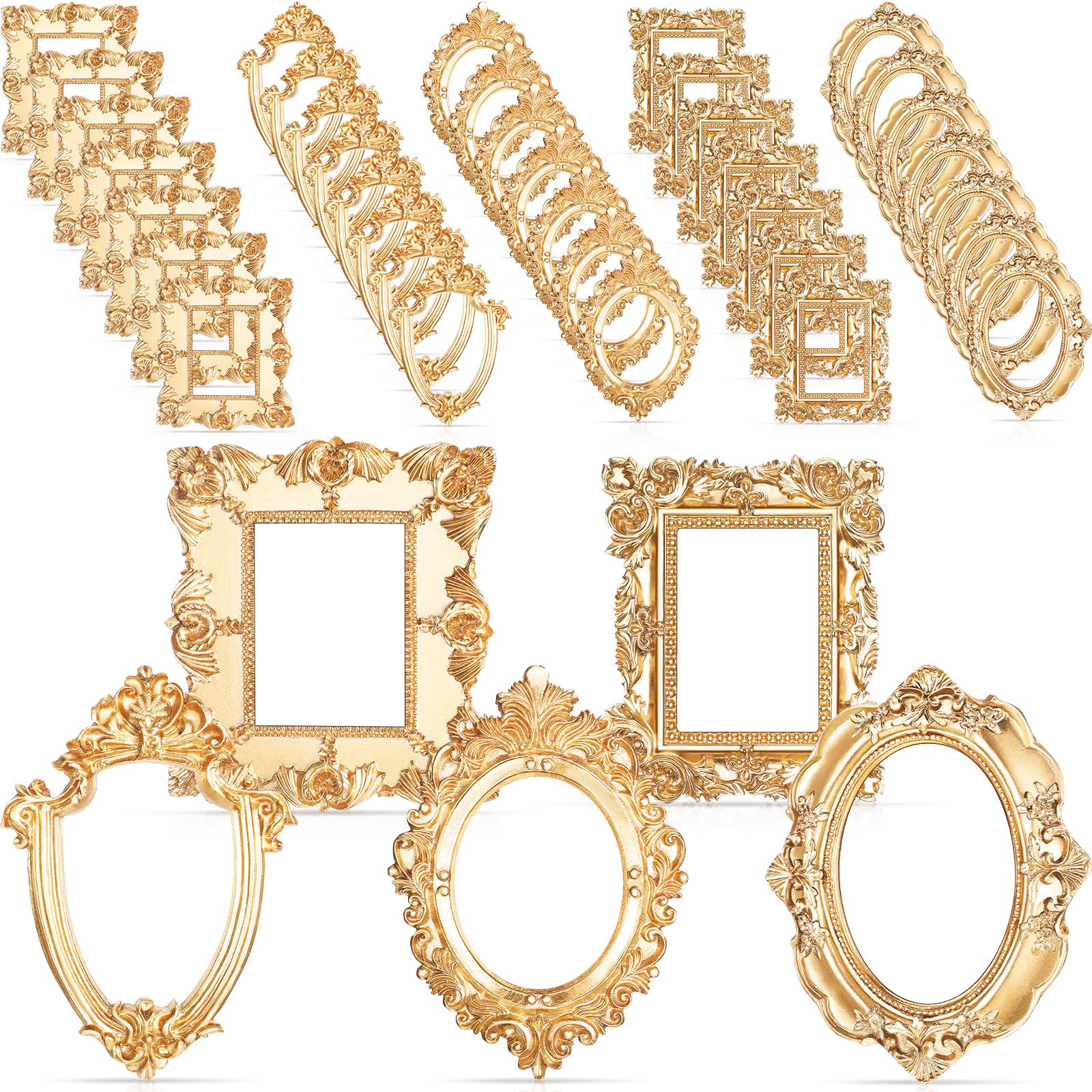 Yalikop 40 Pcs Vintage Mini Picture Frames Small Antique Resin Photo ...