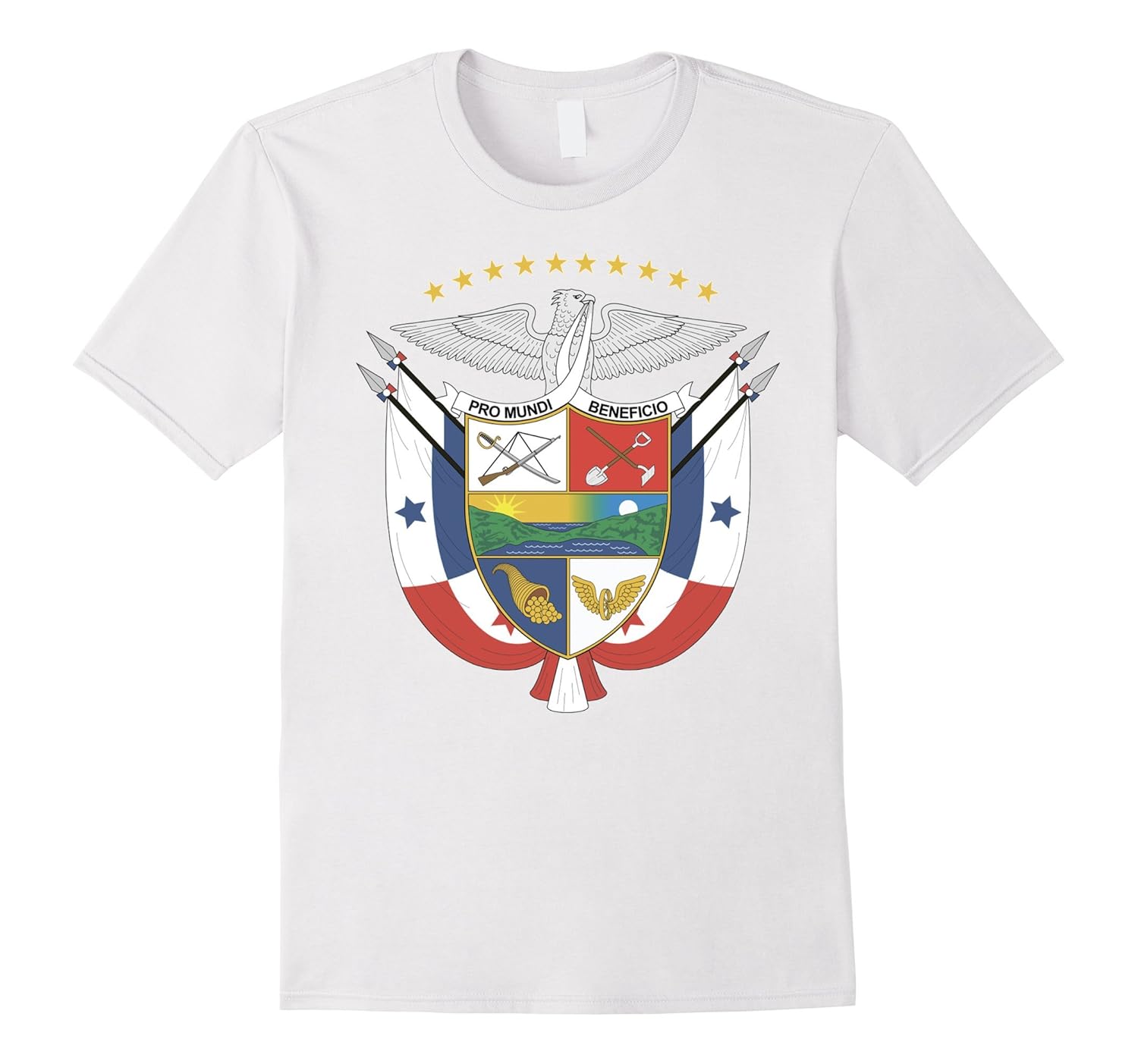 Panama Coat Of Arms T Shirt National Panamanian Emblem tee-CD – Canditee