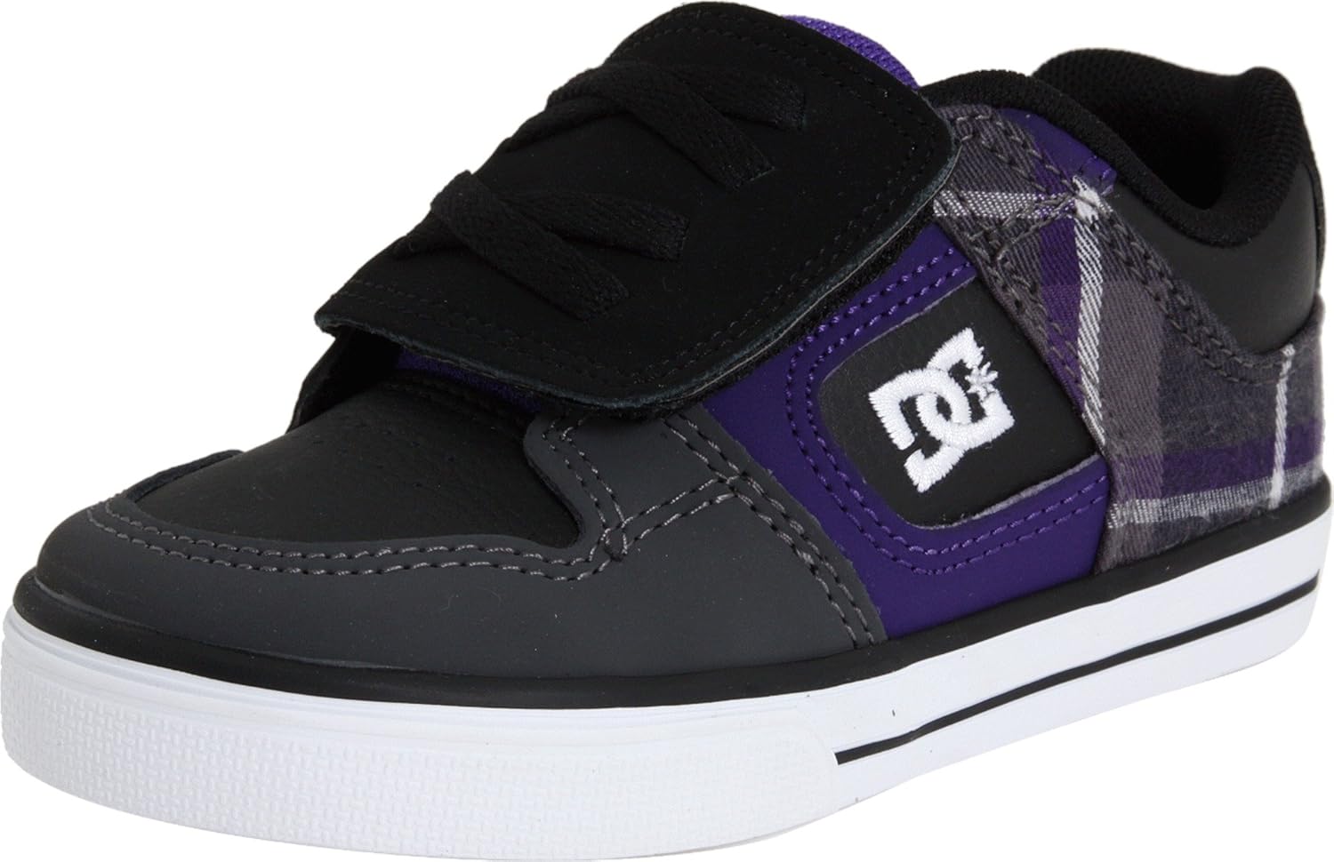 DC Shoes Toddler Pure V Battleship/Plaid Fashion Sports Skate Shoe ...