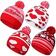 Valentine‘s Day Love Beanie Hats Heart Pattern Hats Warm Stretch Winter ...