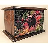 Amazon.com: Cremation Urn, Wood funeral Urn, Hunter's Urn, Elk, Deer ...