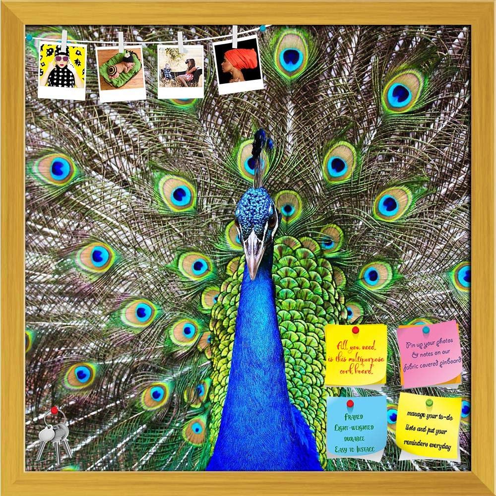 ArtzFolio Green Peacock Printed Bulletin Board Notice Pin Board Soft ...