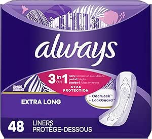 Amazon.com: Always Xtra Protection 3-in-1 Daily Liners Extra Long with ...