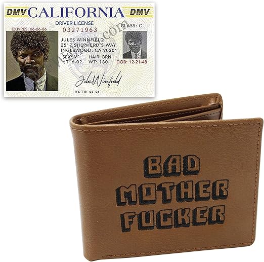 Pulp Fiction Bad Mother Fucker Wallet Set with US Driver Licence ...